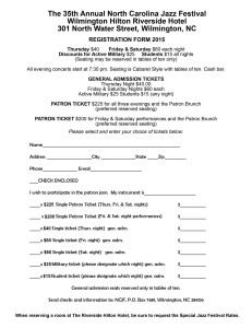 RegistrationForm2015 - North Carolina Jazz Festival - Wilmington NC